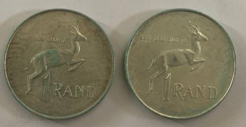 One Rand - 1966 South Africa Silver R1 Coin English And Afrikaans (2 Coins) 30g silver for sale ...